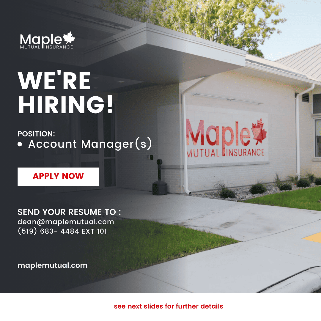 We are Hiring: Account Manager(s) | Maple Mutual Insurance