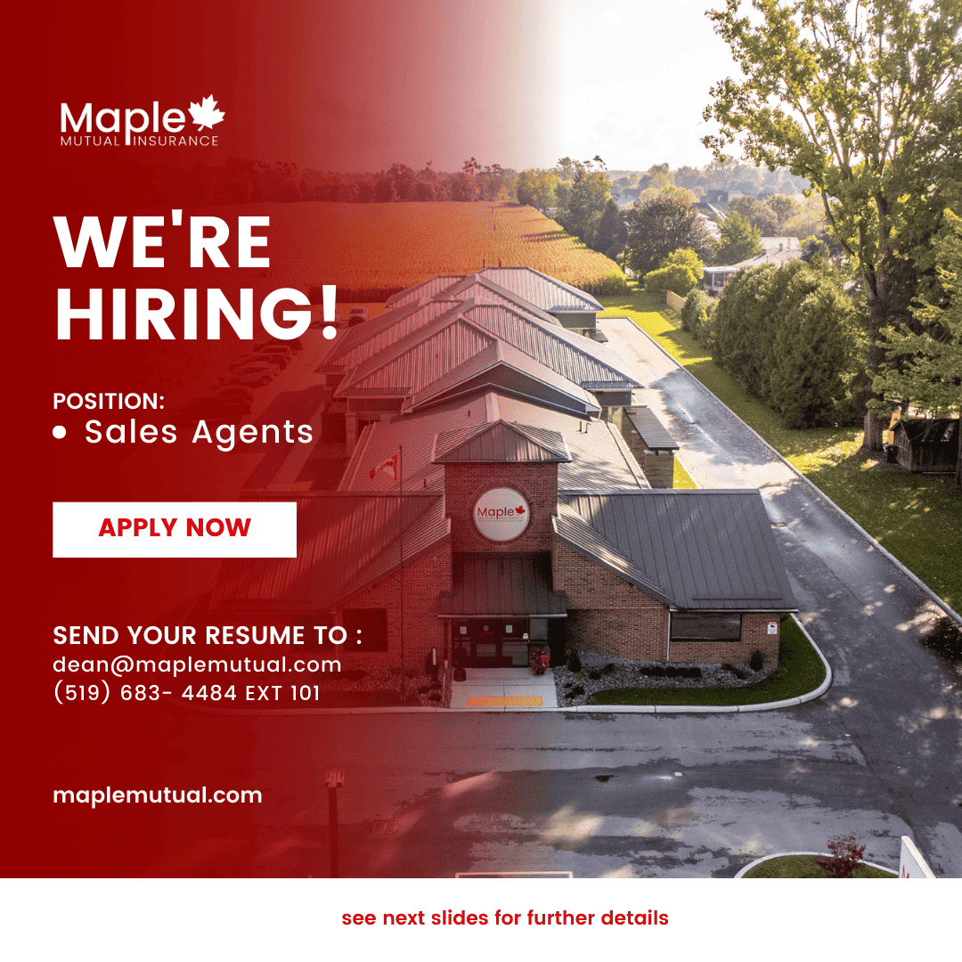 We are Hiring: Sales Agents | Maple Mutual Insurance